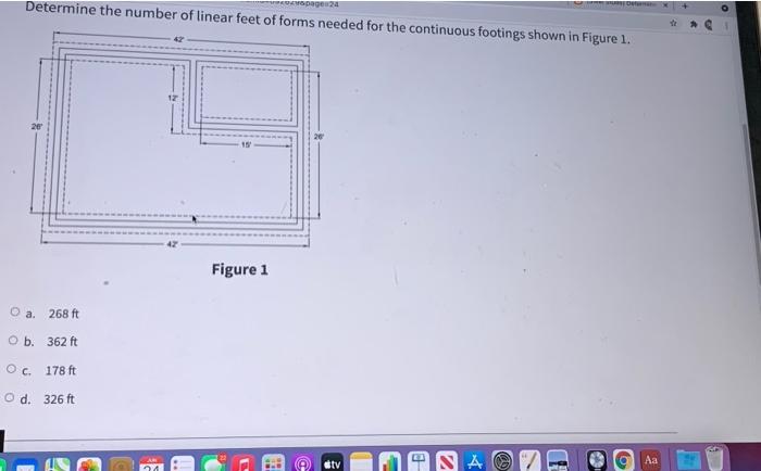 Solved Determine the number of linear feet of forms needed | Chegg.com
