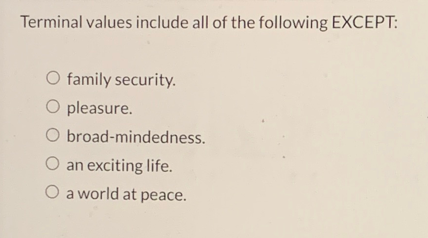 Terminal values include all of the following | Chegg.com