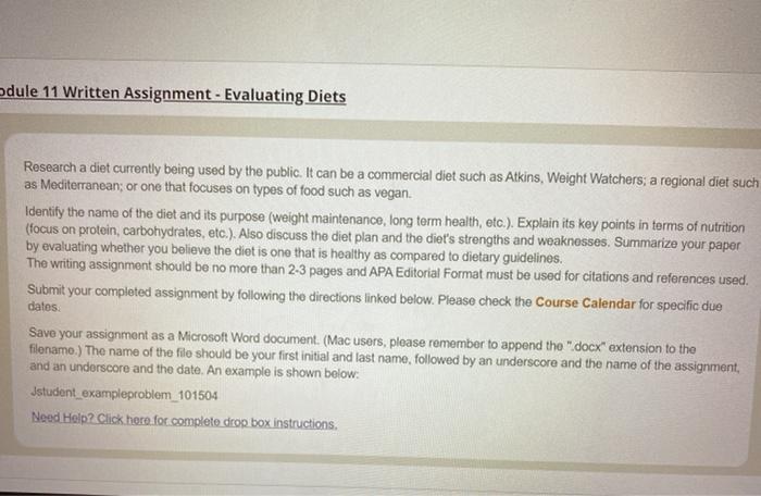 Assignments Module 11 Written Assignment - Evaluating | Chegg.com