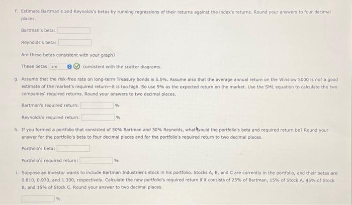 Solved Excel Activity: Evaluating Risk and Return Bartman | Chegg.com