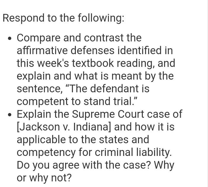 Respond to the following: • Compare and contrast the | Chegg.com
