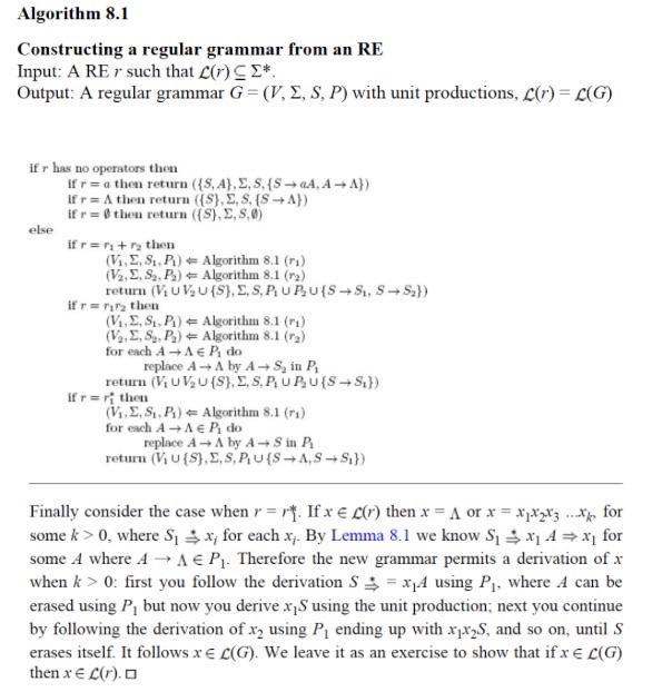 Solved Exercise 2. Part(a) [30 points). Use Algorithm 8.1 in | Chegg.com
