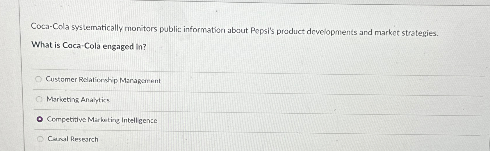Solved Coca-Cola systematically monitors public information | Chegg.com