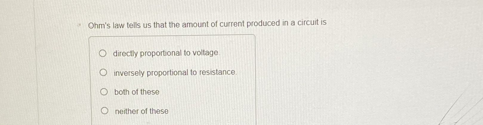 Solved Ohm's law tells us that the amount of current | Chegg.com