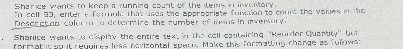 Solved Shanice wants to keep a running count of the items in | Chegg.com