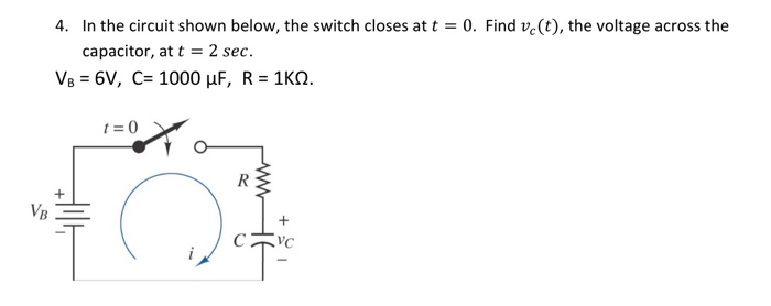 Solved 4. In the circuit shown below, the switch closes at t | Chegg.com