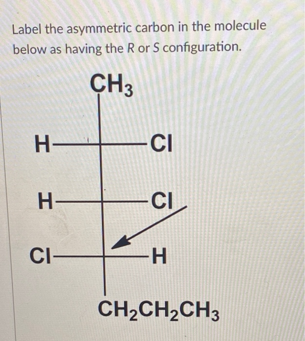 Solved Label the asymmetric carbon in the molecule below as | Chegg.com