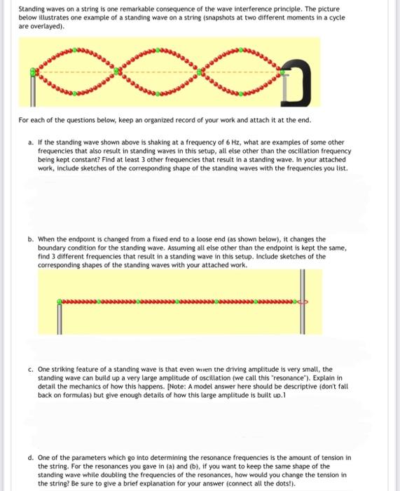 Solved Standing waves on a string is one remarkable | Chegg.com