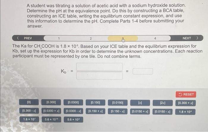 Solved A student was titrating a solution of acetic acid | Chegg.com