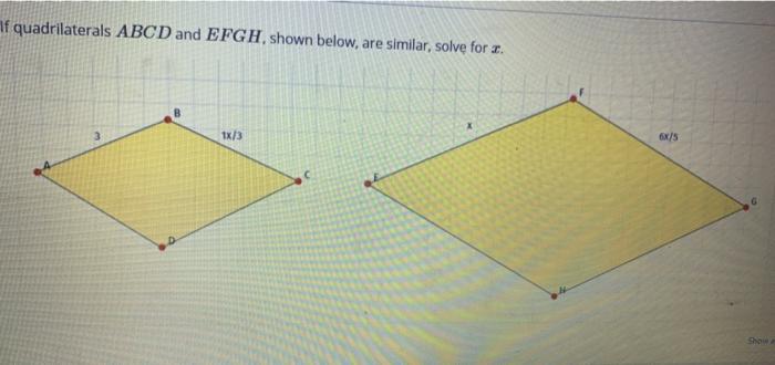 Solved f quadrilaterals ABCD and EFGH shown below, are | Chegg.com