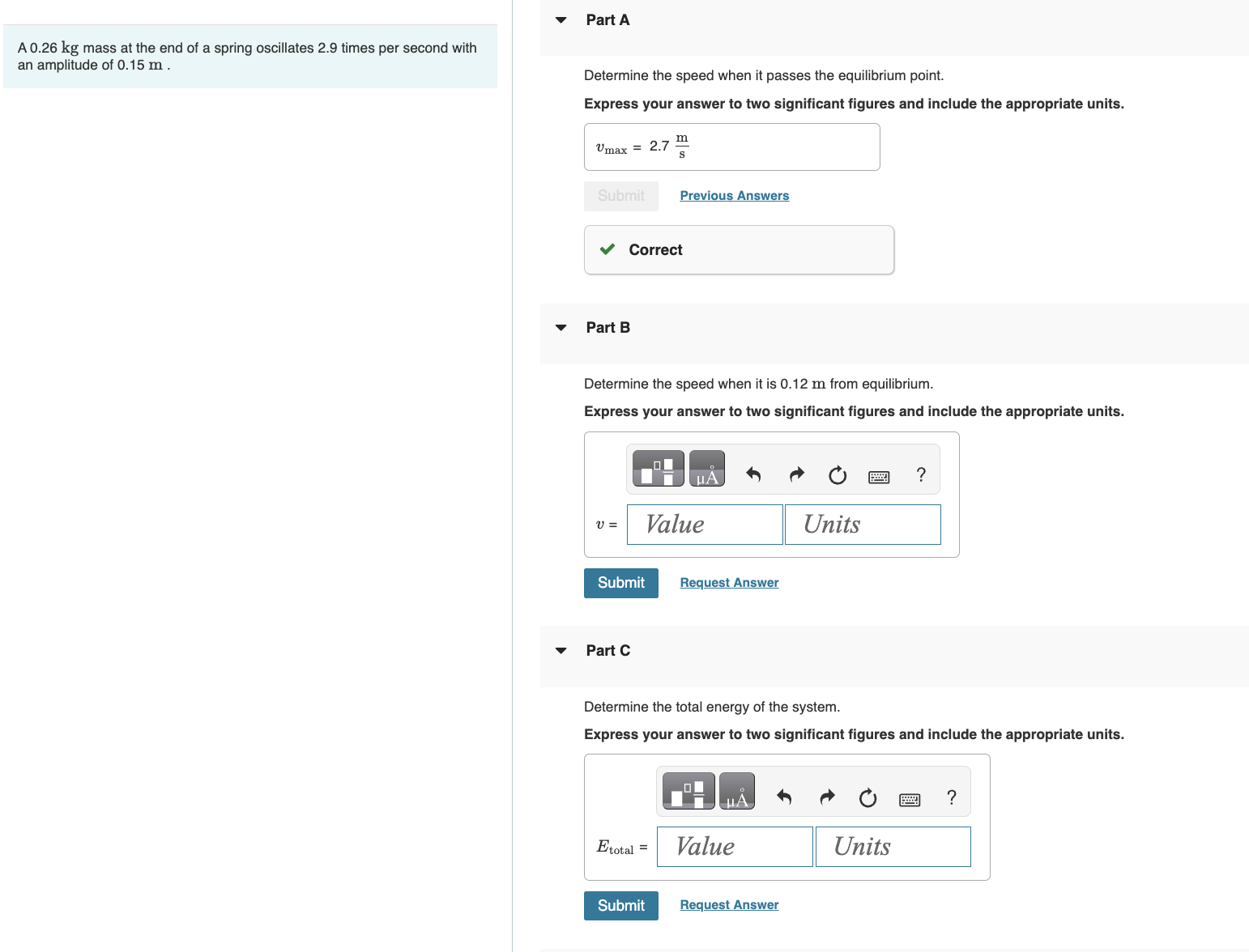 Solved A 1.6 ﻿kg object oscillates at the end of a | Chegg.com