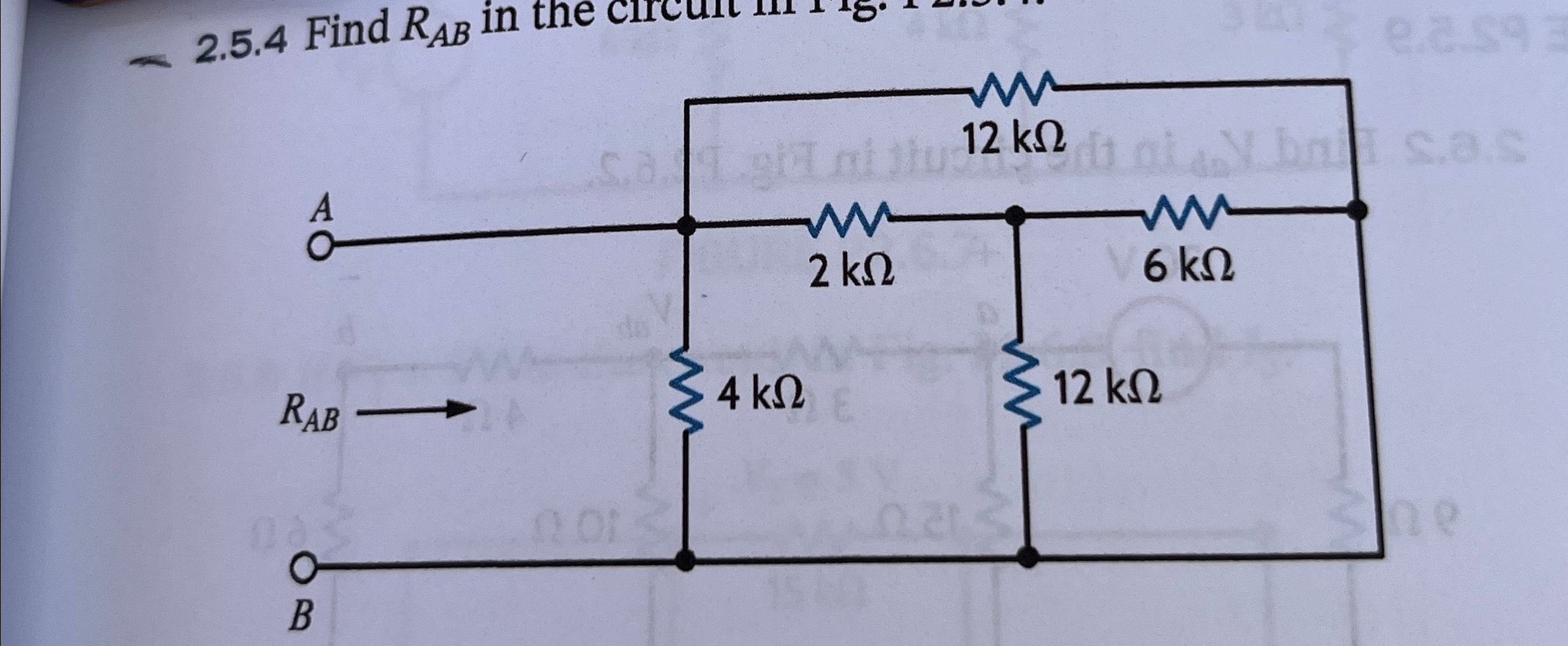 Solved 2.5.4 ﻿Find RAB ﻿in the circuit ini 15 | Chegg.com