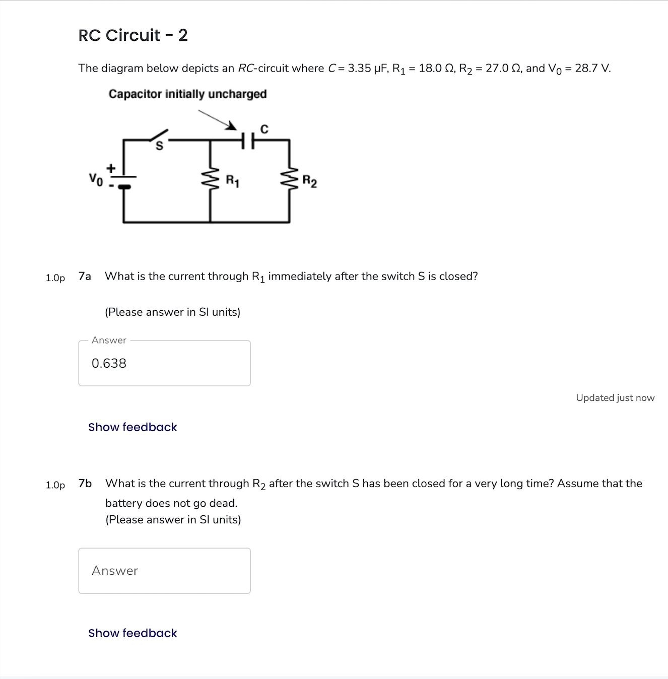 Solved RC Circuit - 2The diagram below depicts an RC-circuit | Chegg.com
