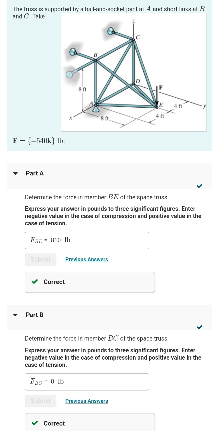 The truss is supported by a ball-and-socket joint at | Chegg.com
