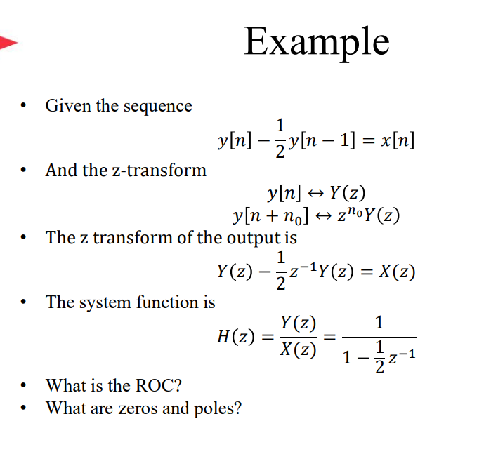 Solved ExampleGiven the sequencey[n]-12y[n-1]=x[n]And the | Chegg.com