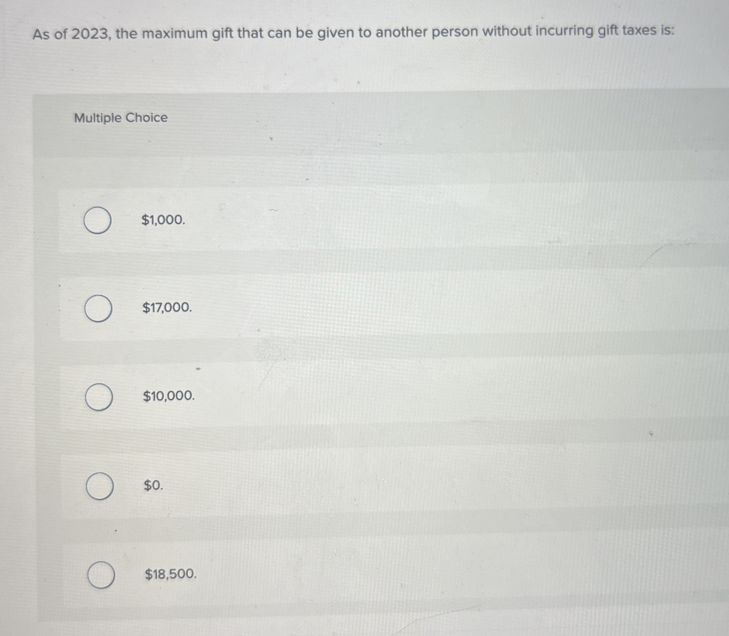 Solved As of 2023, ﻿the maximum gift that can be given to | Chegg.com