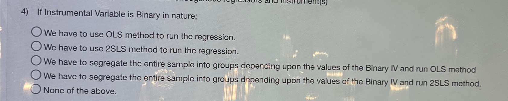 Solved If Instrumental Variable is Binary in nature;We have | Chegg.com