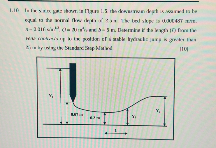 Solved 1.10 ﻿In the sluice gate shown in Figure 1.5, ﻿the | Chegg.com