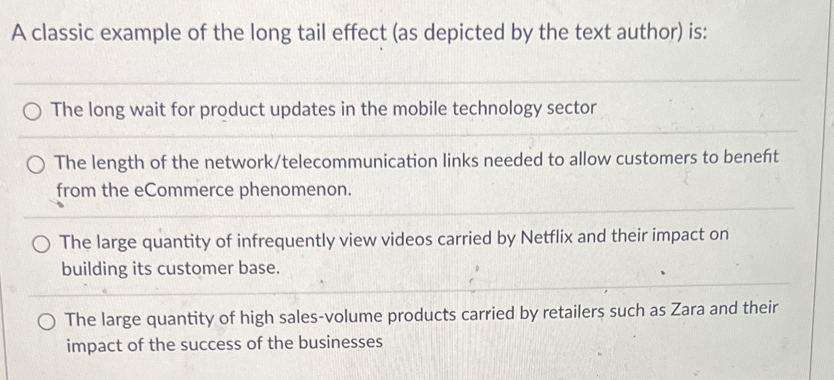 Solved A classic example of the long tail effect (as | Chegg.com
