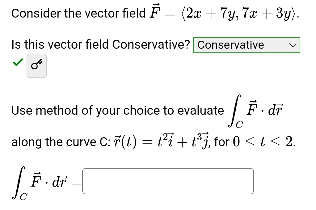Solved Consider the vector field vec(F)=(:2x+7y,7x+3y:).Is | Chegg.com