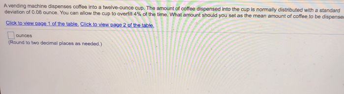 Solved A vending machine dispenses coffee into a | Chegg.com