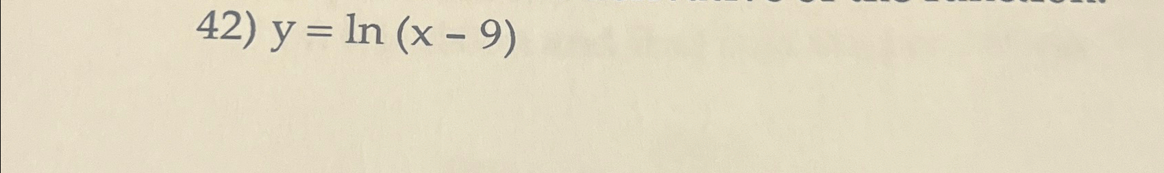 Solved Find the derivativey=ln(x-9) | Chegg.com