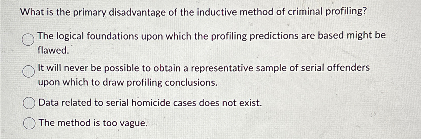 Solved What is the primary disadvantage of the inductive | Chegg.com