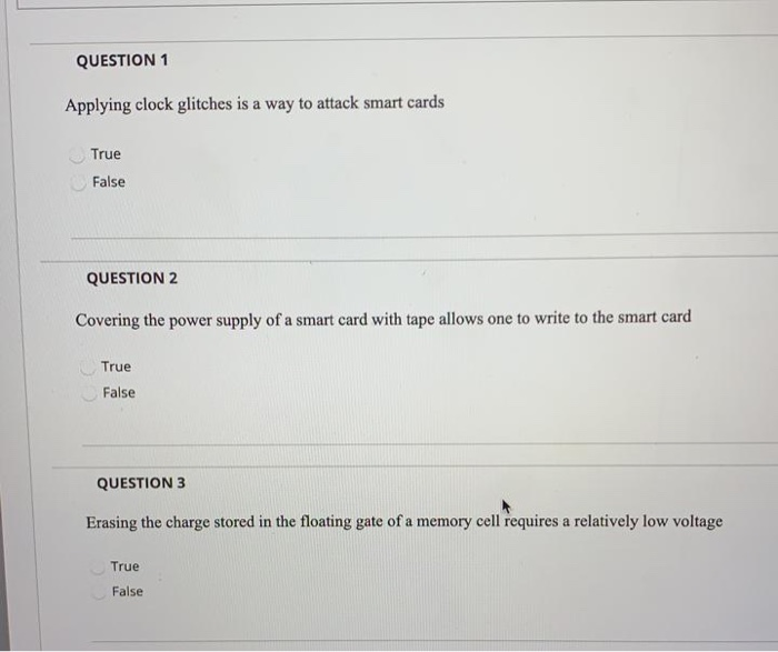 Solved QUESTION 1 Applying clock glitches is a way to attack | Chegg.com