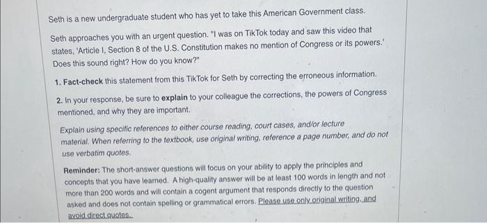 Explain James Madison's statement in Federalist #51 | Chegg.com
