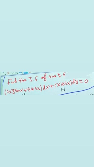 Solve this using Exact DE | Chegg.com