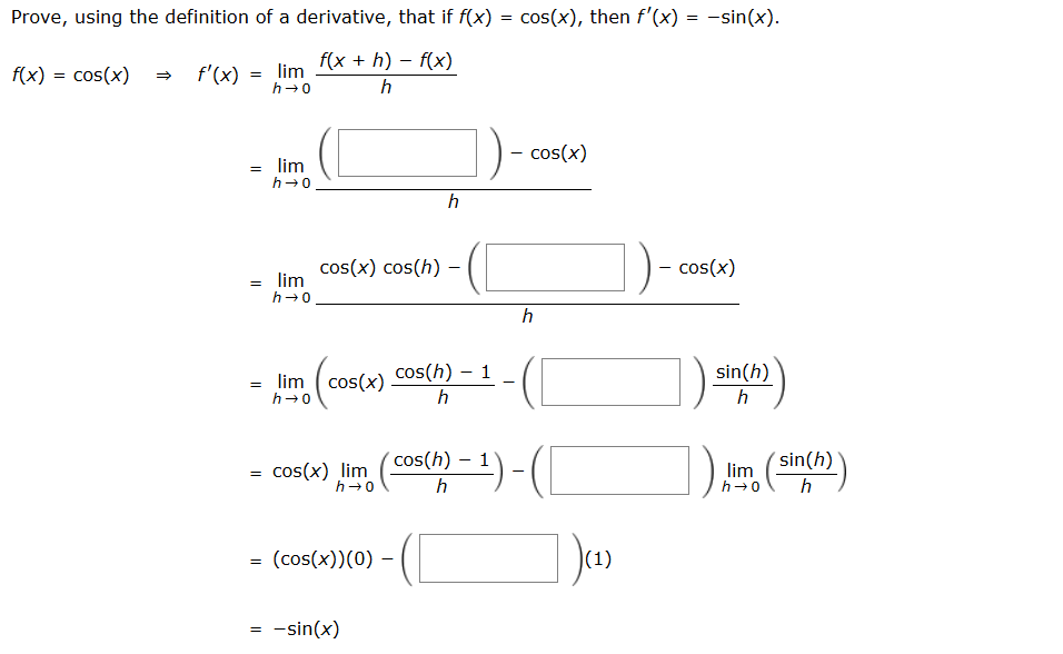 Solved Prove Using The Definition Of ﻿a Derivative That