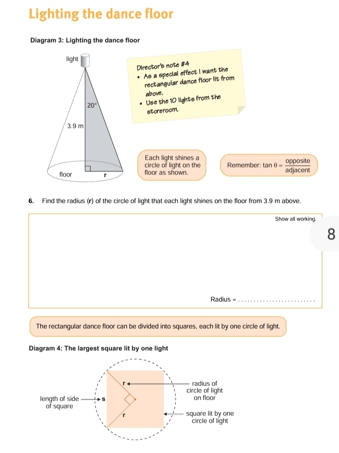 Solved Lighting the dance floorDiagram 3: Lighting the dance | Chegg.com