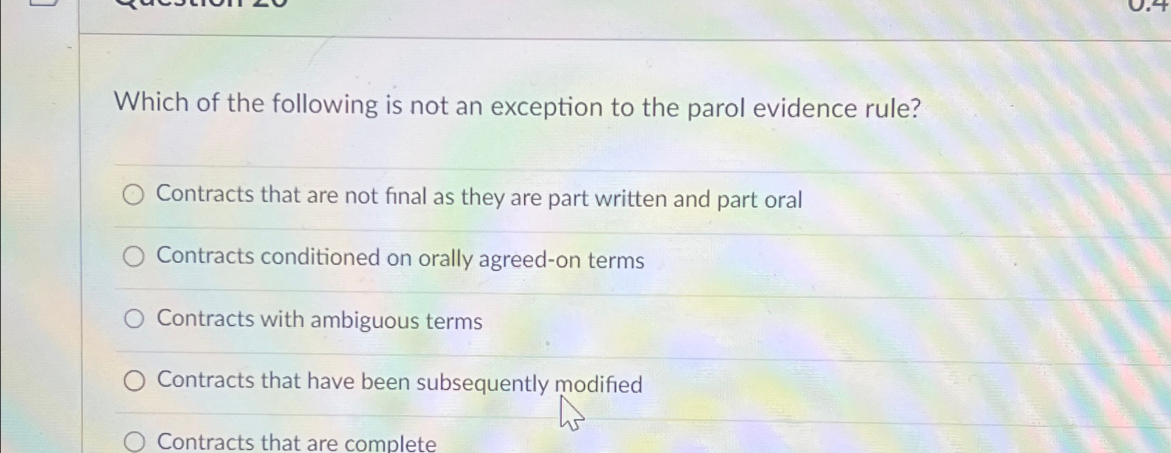 Solved Which of the following is not an exception to the | Chegg.com