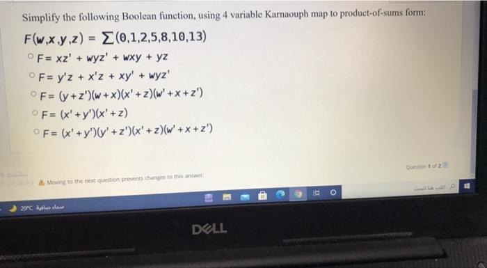 Solved Simplify the following Boolean function, using 4 | Chegg.com