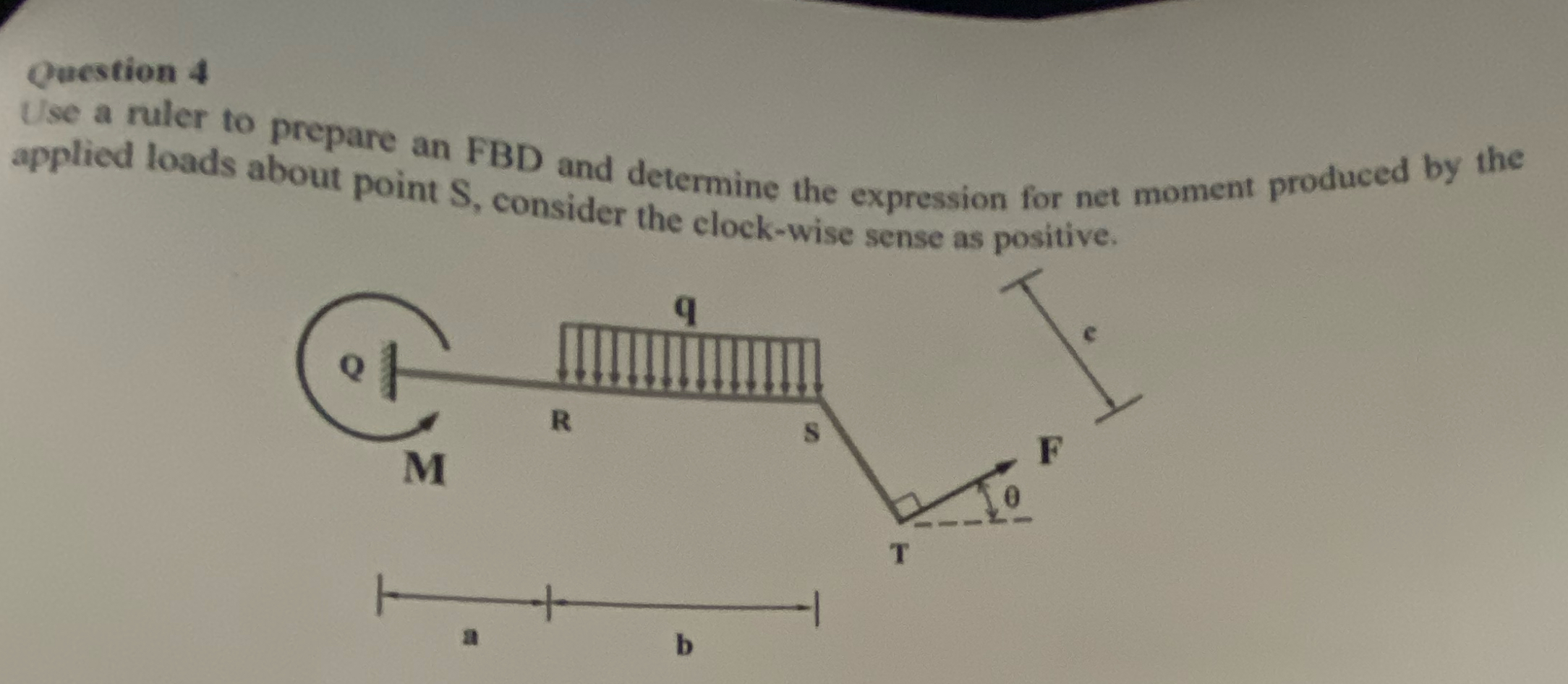 Solved Question 4Use a ruler to prepare an FBD and determine | Chegg.com