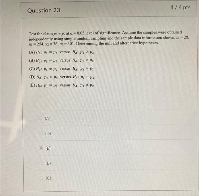Solved Test the claim p1 =p2 at α=0.05 level of | Chegg.com