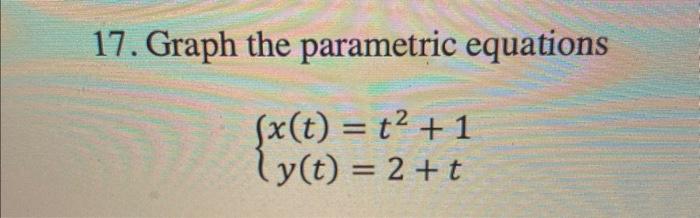 Solved 17. Graph the parametric equations \\[ | Chegg.com