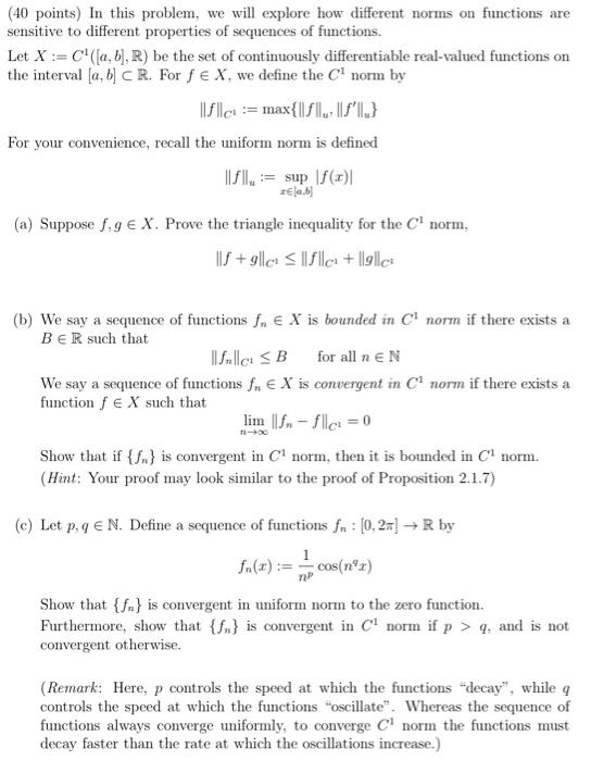 Solved (40 points) In this problem, we will explore how | Chegg.com