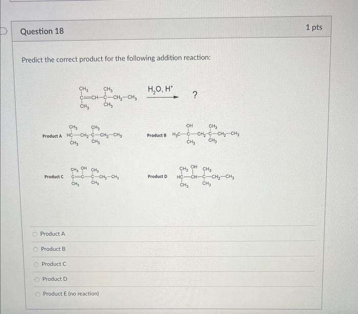 Solved Predict the correct product for the following | Chegg.com