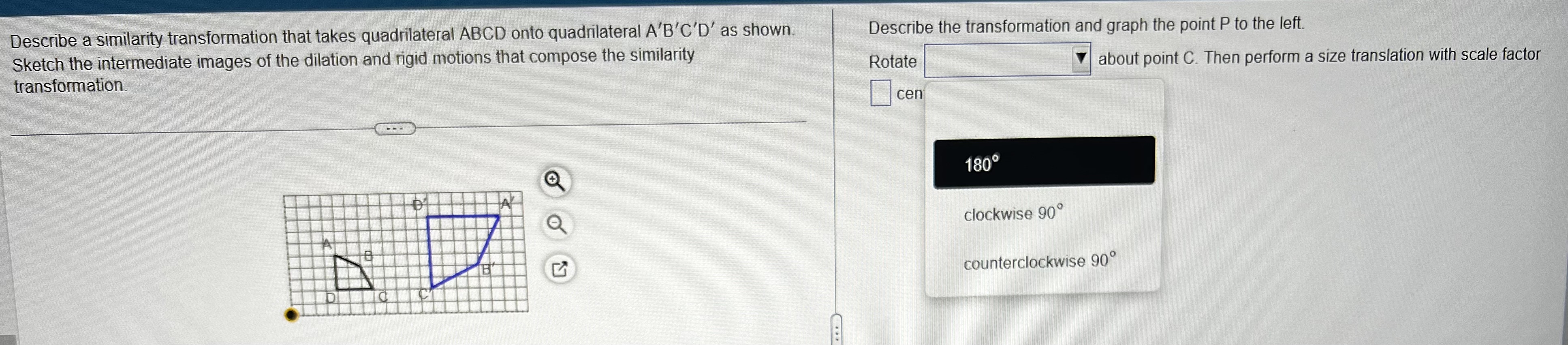 Solved Describe a similarity transformation that takes | Chegg.com