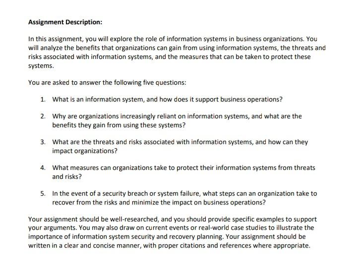 Solved Assignment Description: In this assignment, you will | Chegg.com