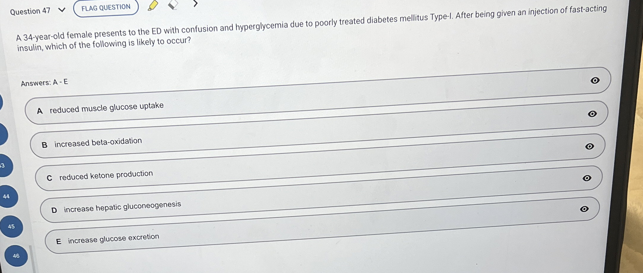 Solved Question 47A 34 -year-old female presents to the ED | Chegg.com