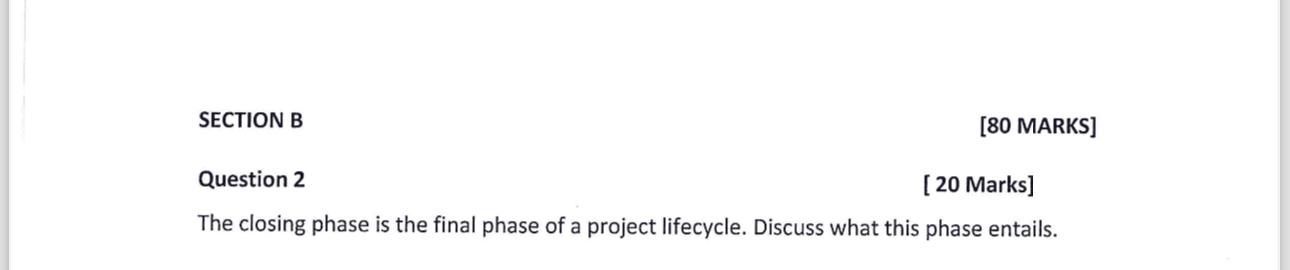 Solved SECTION B[80 ﻿MARKS]Question 2[ 20 ﻿Marks]The closing | Chegg.com