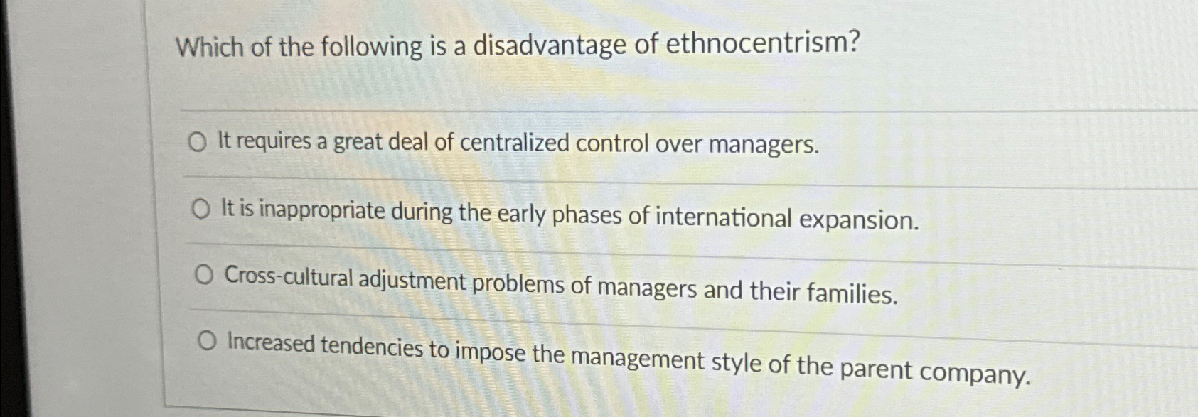 Solved Which of the following is a disadvantage of | Chegg.com