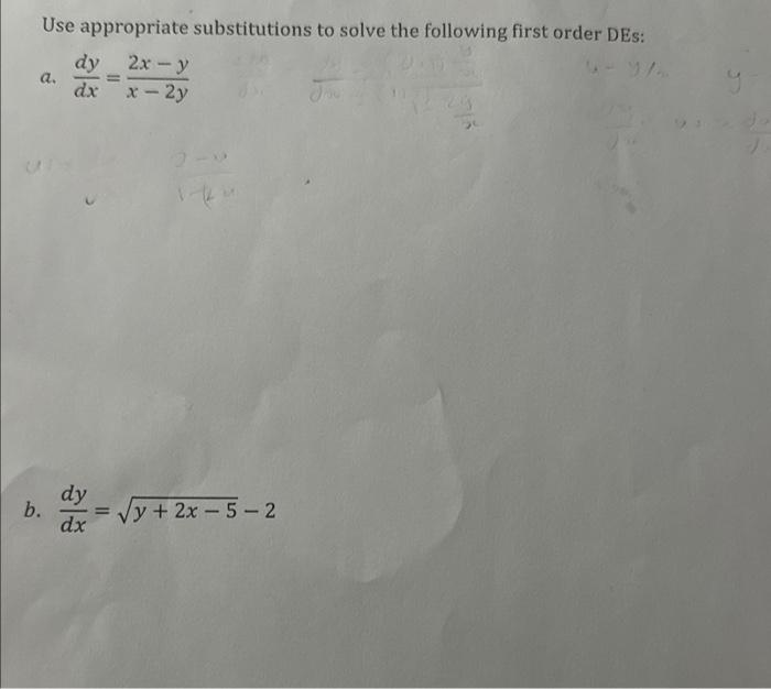 Solved Use appropriate substitutions to solve the following | Chegg.com