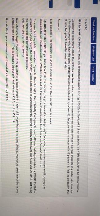 Solved Previous Problem Problem List Next Problem 2 points) | Chegg.com