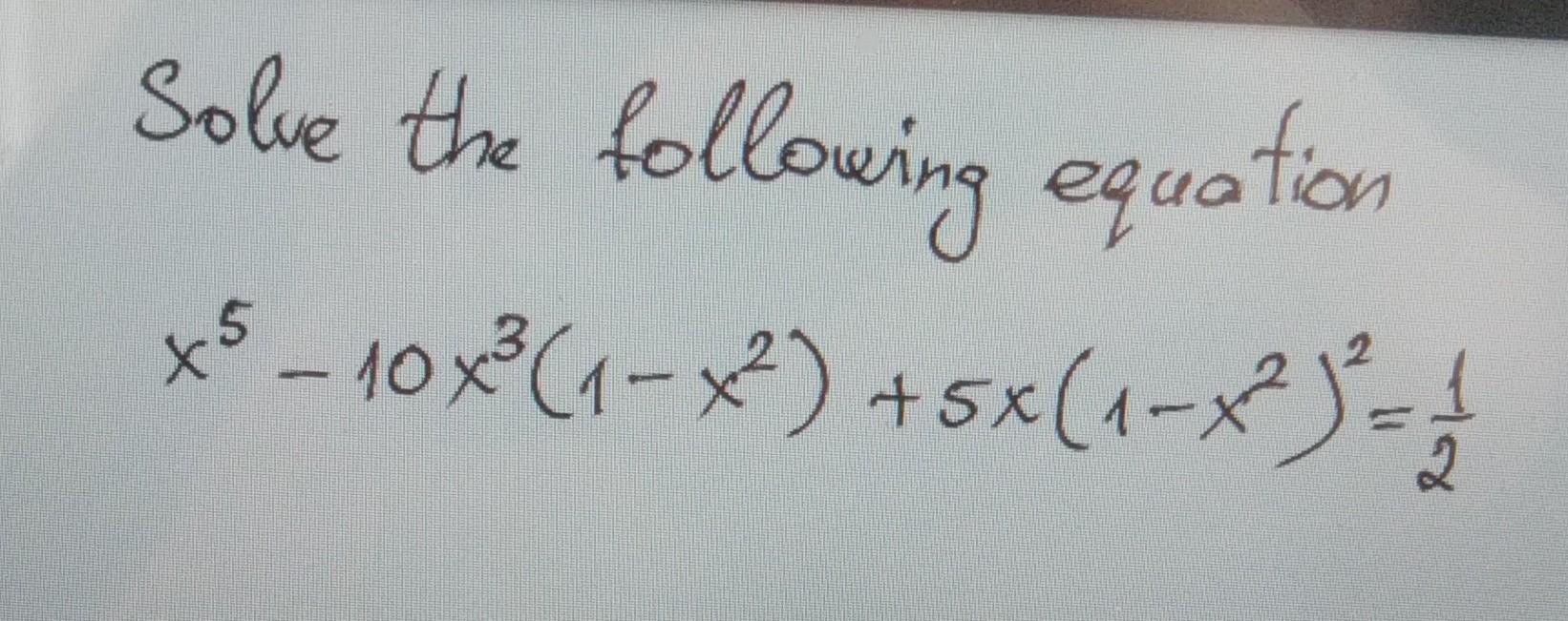 Solved Solve the following equation | Chegg.com