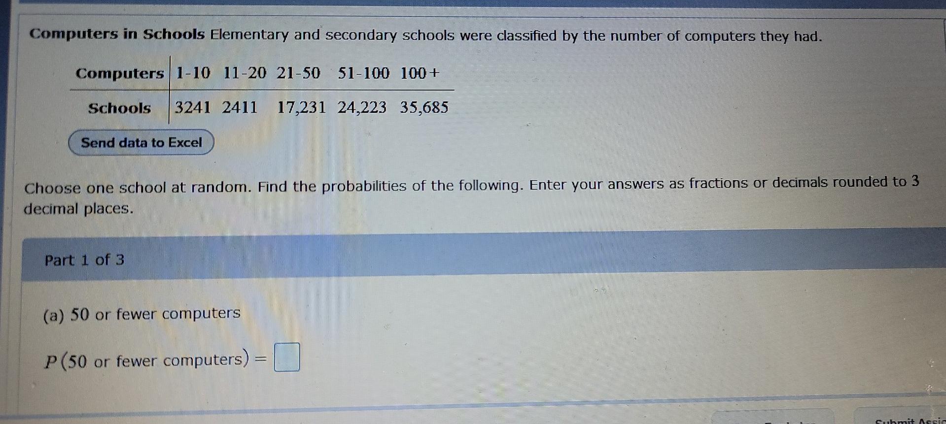 Solved Computers in Schools Elementary and secondary schools | Chegg.com