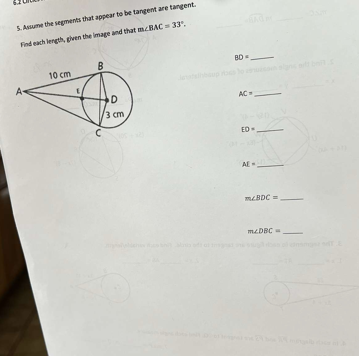 Solved Assume the segments that appear to be tangent are | Chegg.com
