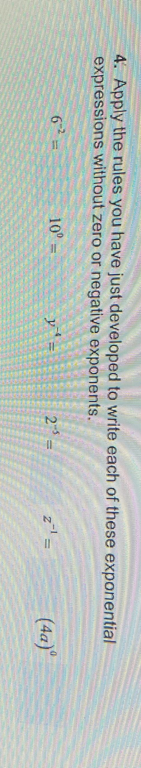 Solved Apply the rules you have just developed to write each | Chegg.com